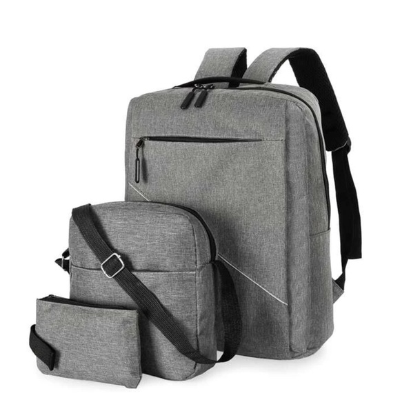Bags | 3pcs 15 Inch Grey Laptop Bag Or Business Backpack | Poshmark